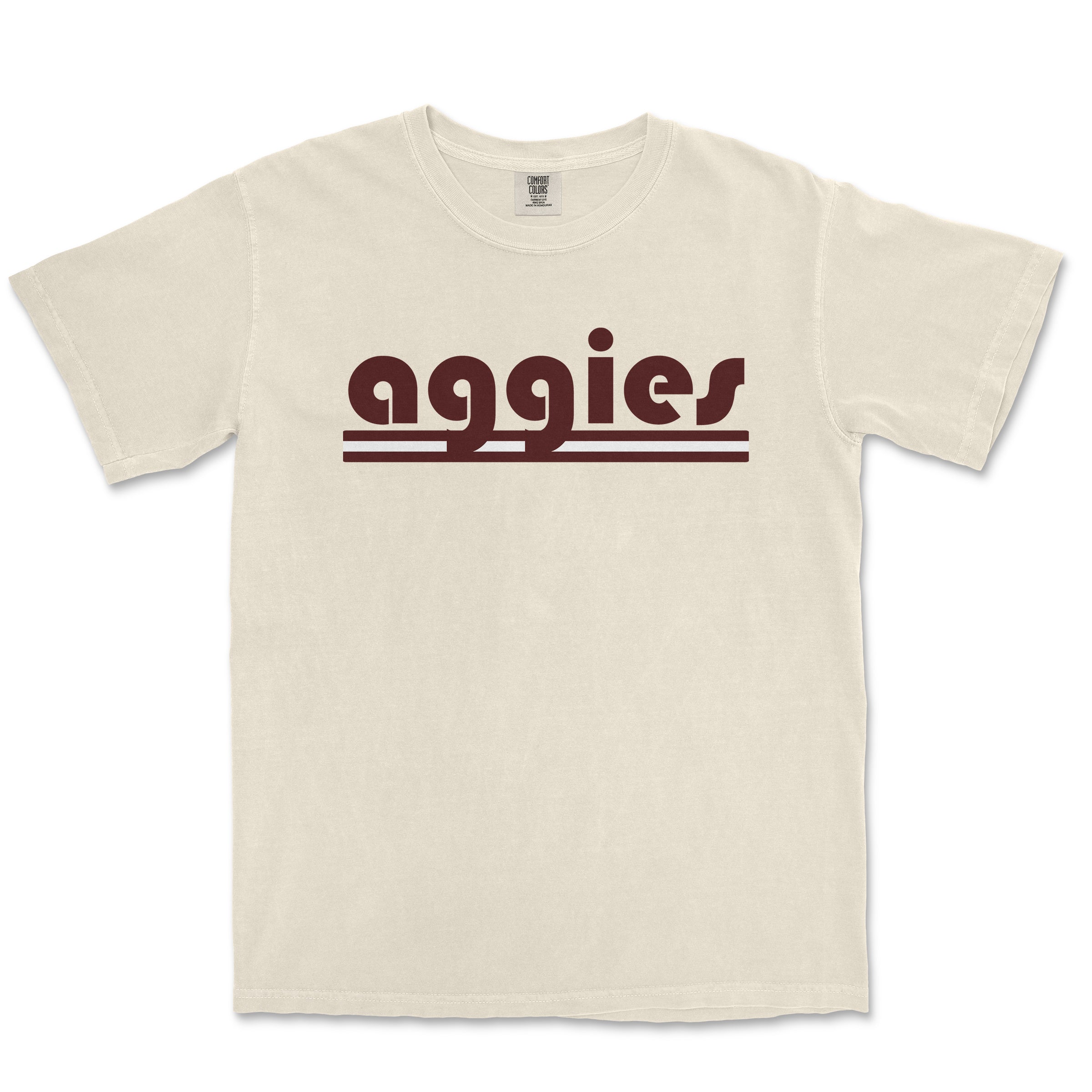 Retro Striped Tee: Aggies CUSTOM – Homecoming Apparel